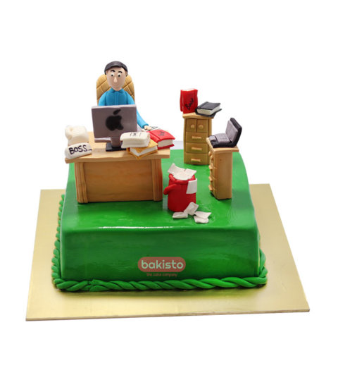 office theme Cake, govt cake decoration, office desk cake images