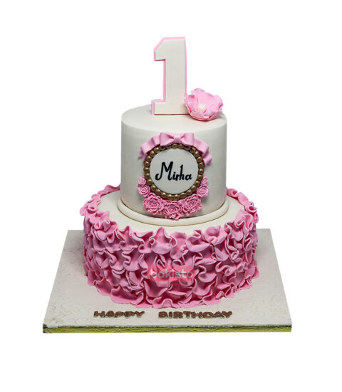Two Tier Pink Girls Cake